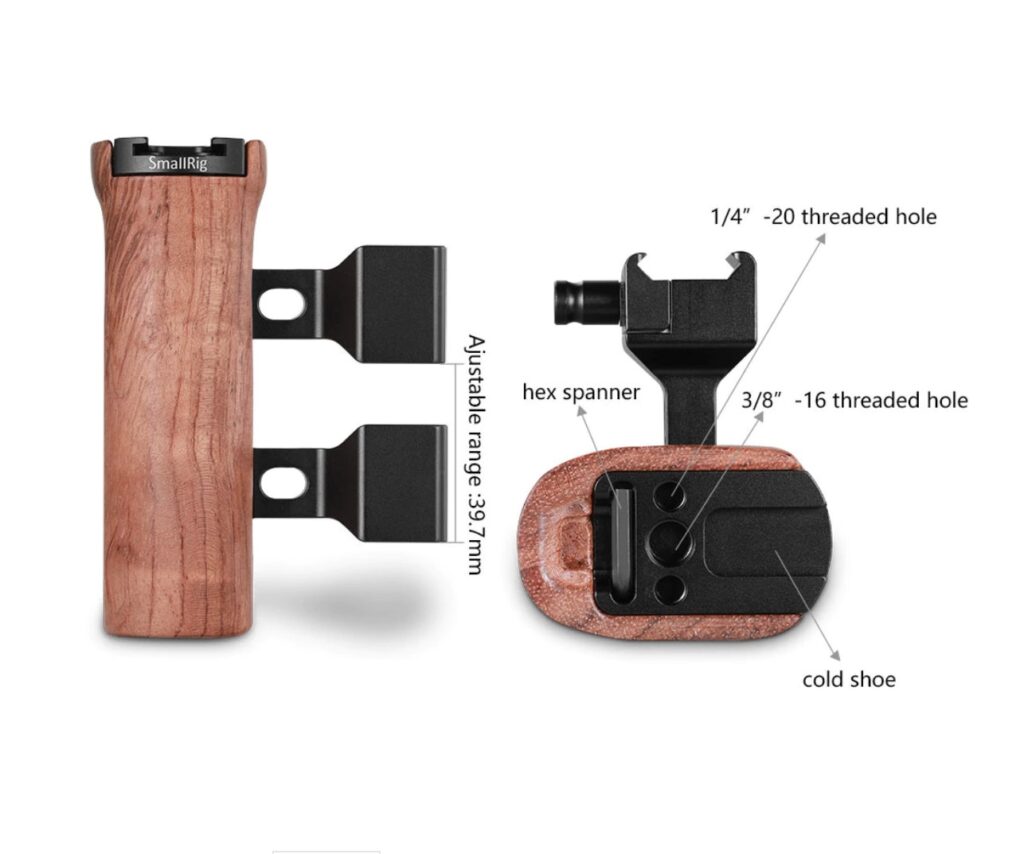 SmallRig 2187 Wooden Nato Side Handle | Cinegear Amsterdam